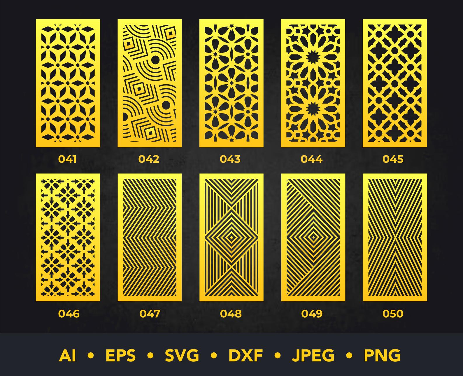 CNC Templates for Laser-cut Panel Set - 50 Decorative Screens, Panels ...