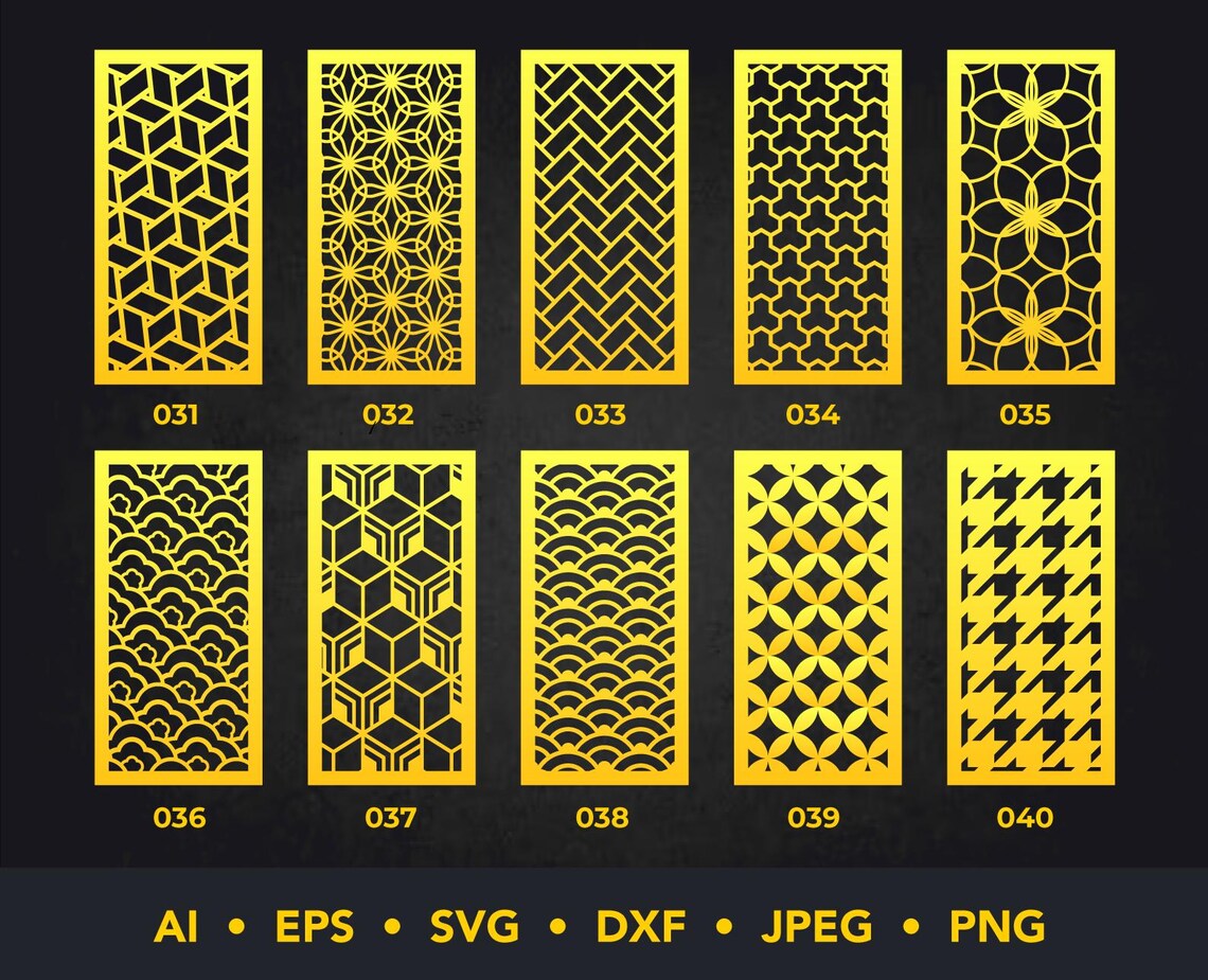 CNC Templates for Laser-cut Panel Set - 50 Decorative Screens, Panels ...