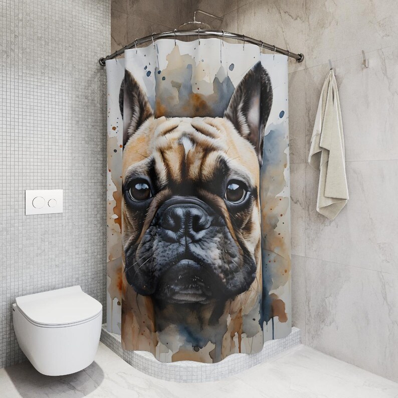 Watercolor French Bulldog Shower Curtains Bathroom Curtains, Bulldog ...