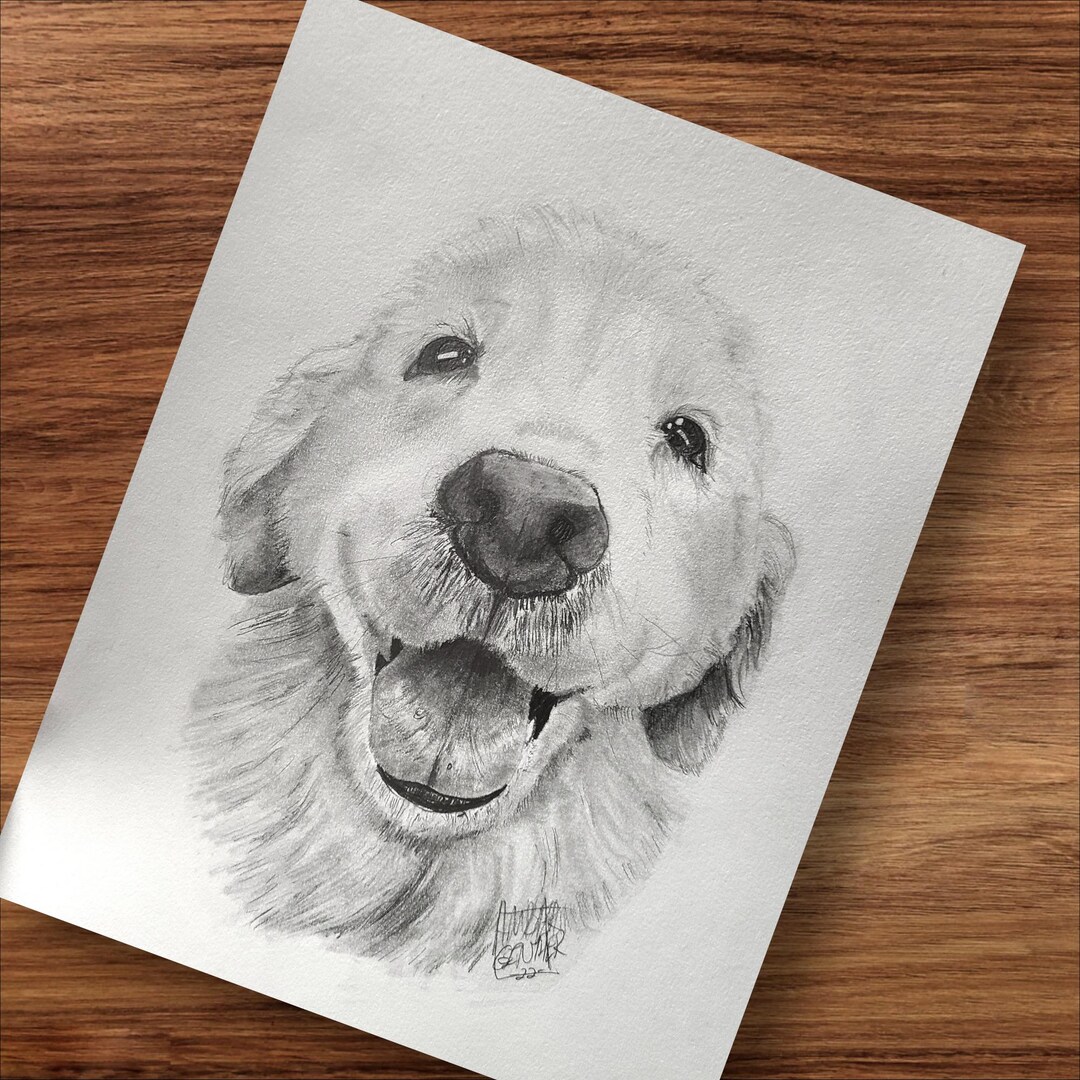 Hand Drawn Graphite Pet Portraits, Perfect Personalized Gift for Him ...