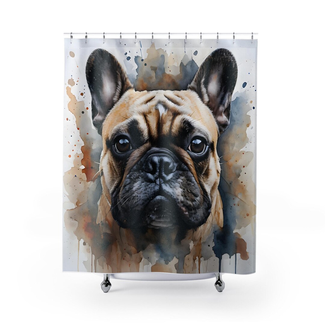 Watercolor French Bulldog Shower Curtains Bathroom Curtains, Bulldog ...