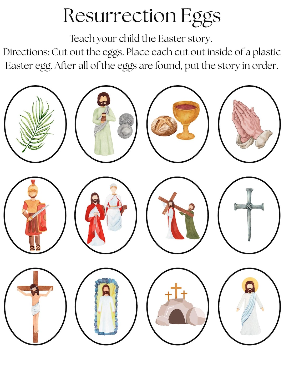 Resurrection Egg Inserts Printable | Easter Story Cards for Kids ...