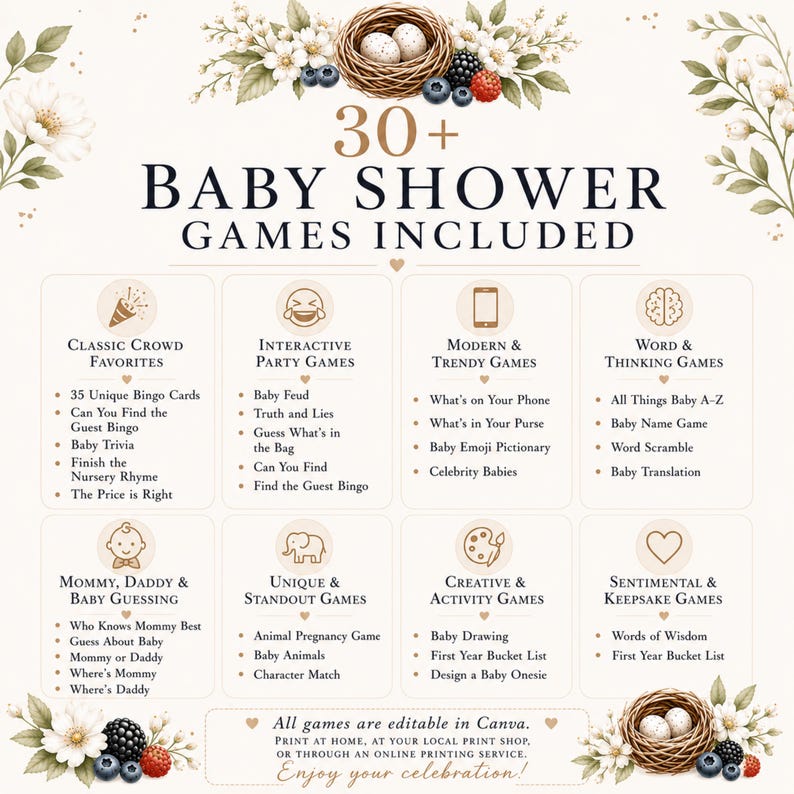 30+ Baby Shower Games Bundle, Printable Party Games - Etsy
