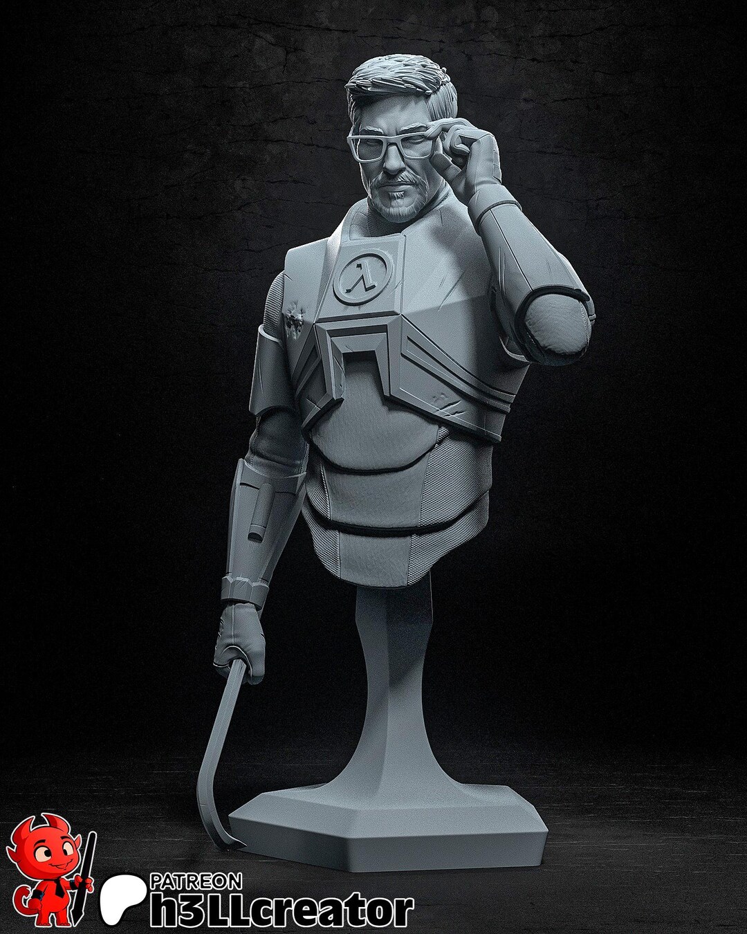 Gordon Freeman Bust Resin Miniature Figurine | Half-life | Game ...
