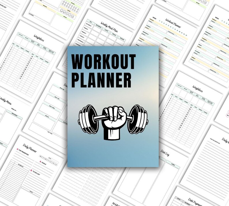 Minimalist Workout Planner, Fitness Log Book, Exercise Journal, Health ...