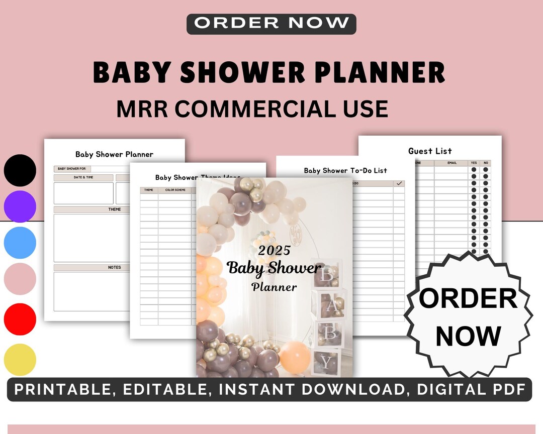 Baby Shower Planner Bundle, Baby Shower Timeline To-do, Editable Baby ...