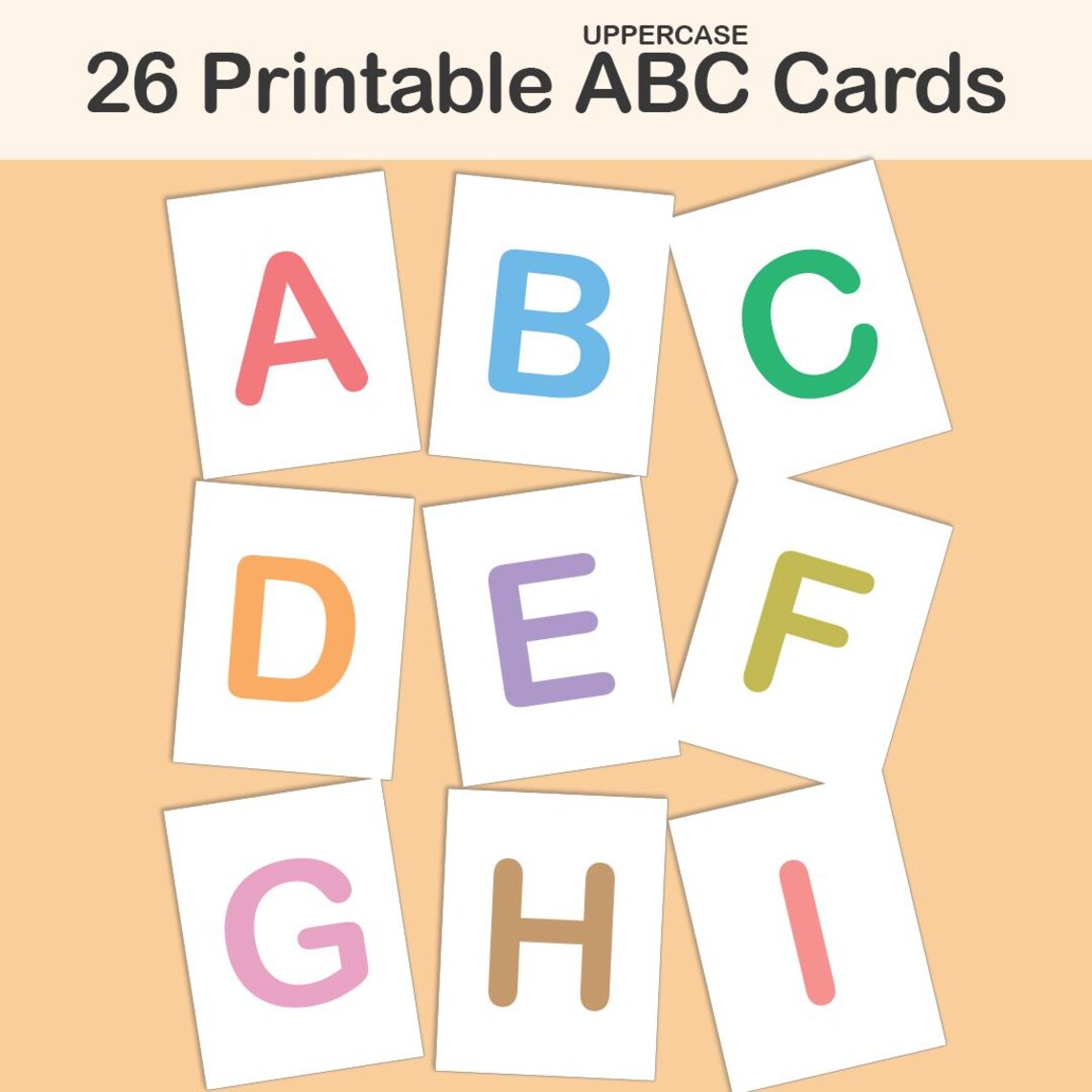 26 ABC Uppercase Flash Cards, Alphabet, Preschool, Homeschool ...