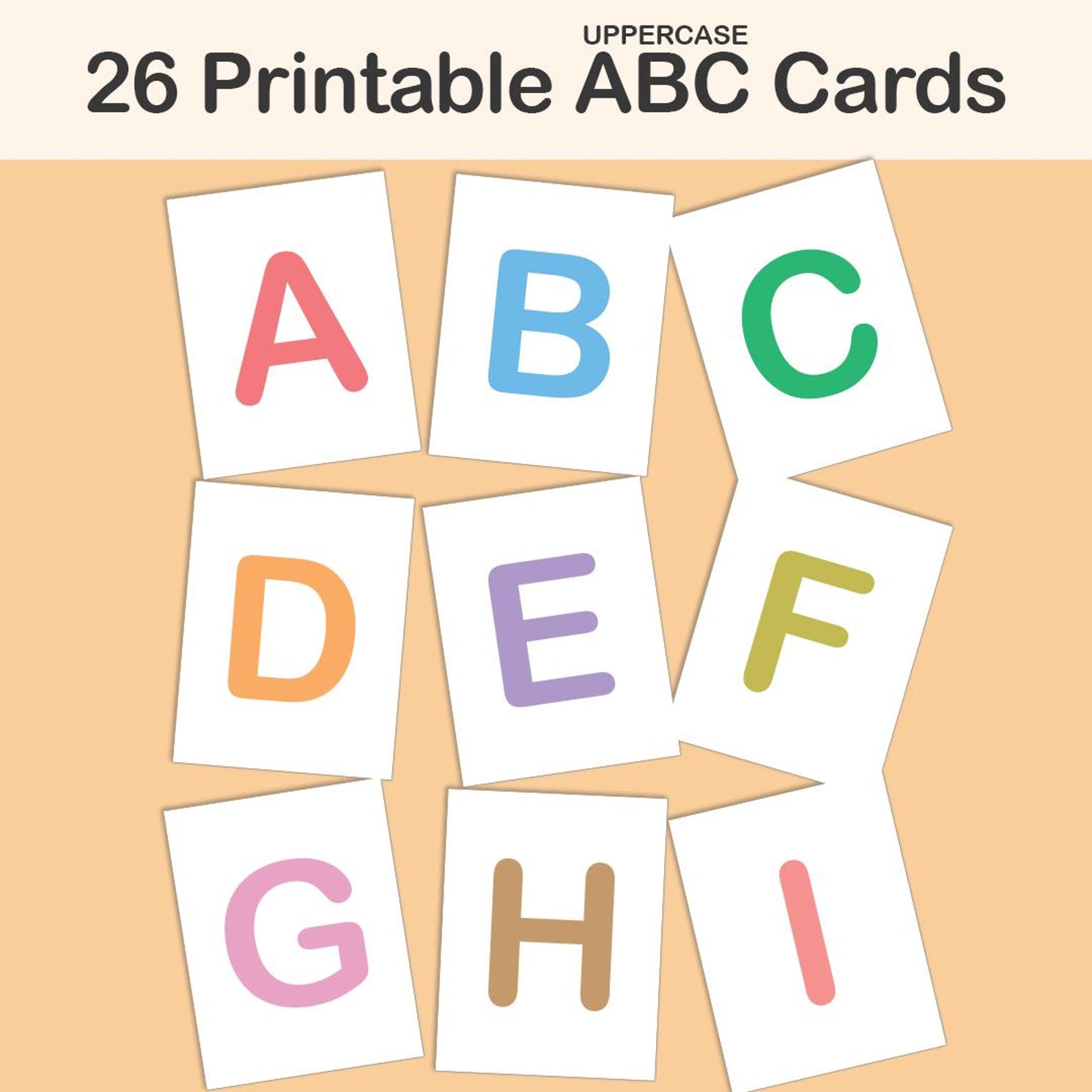 26 ABC Uppercase Flash Cards, Alphabet, Preschool, Homeschool ...