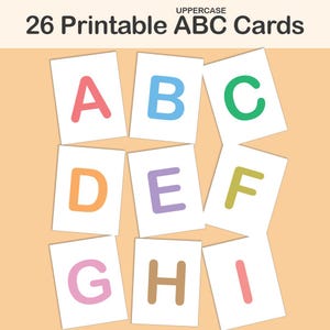 26 ABC Uppercase Flash Cards, Alphabet, Preschool, Homeschool ...