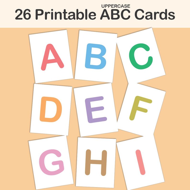 26 ABC Uppercase Flash Cards, Alphabet, Preschool, Homeschool ...