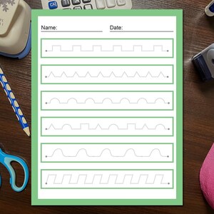 Basic Line Tracing Worksheet, Preschool Writing Practice (digital ...