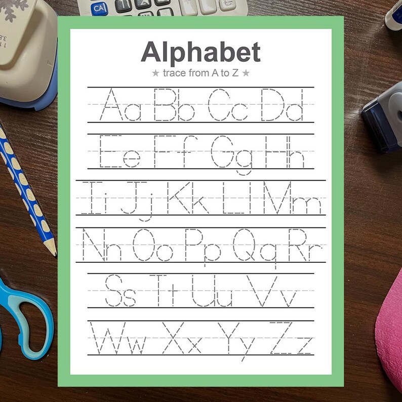 Alphabet Letters & Numbers Tracing Worksheet, Tracing Page Worksheet ...