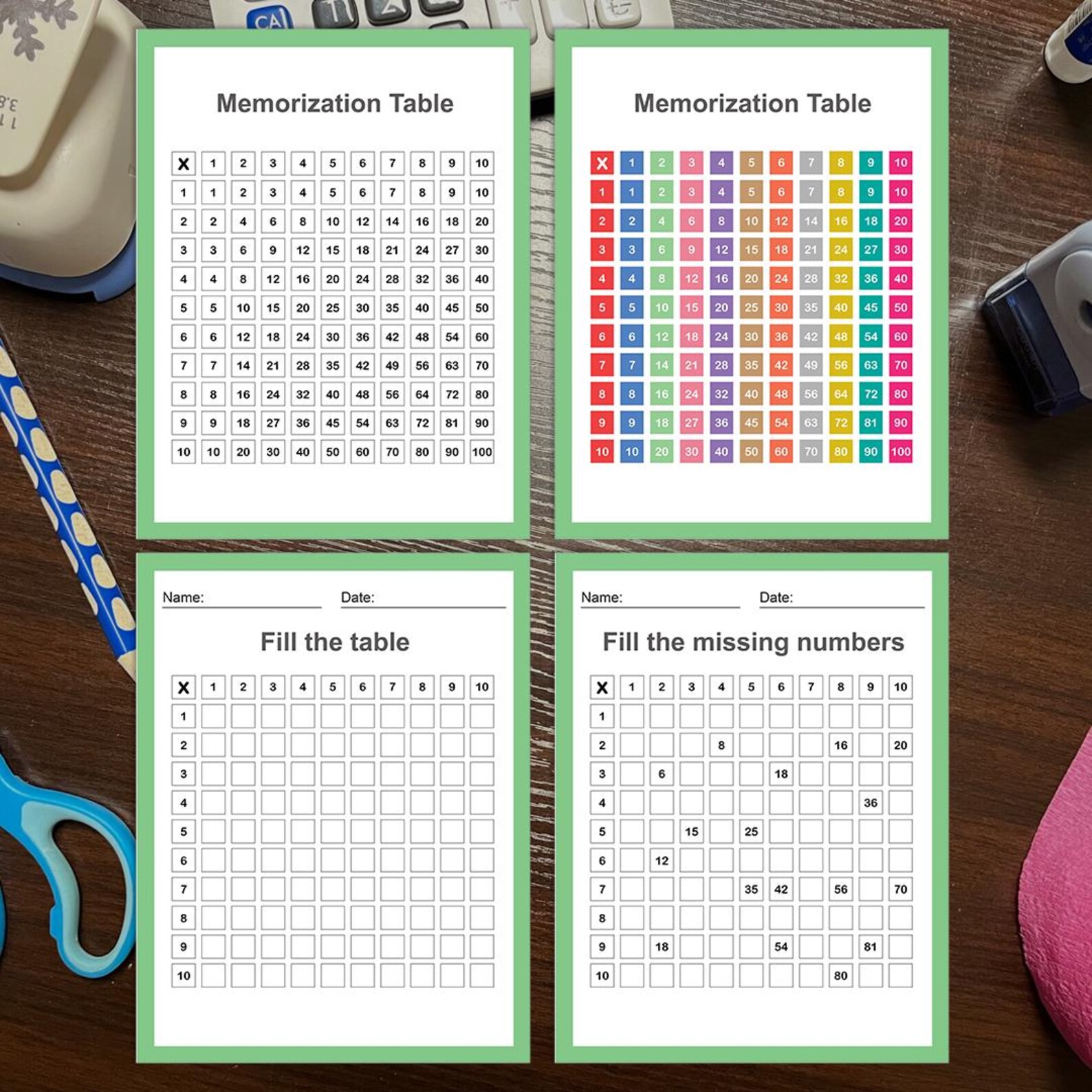 Multiplication Table Practice, Multiplication Learning, Multiplication ...