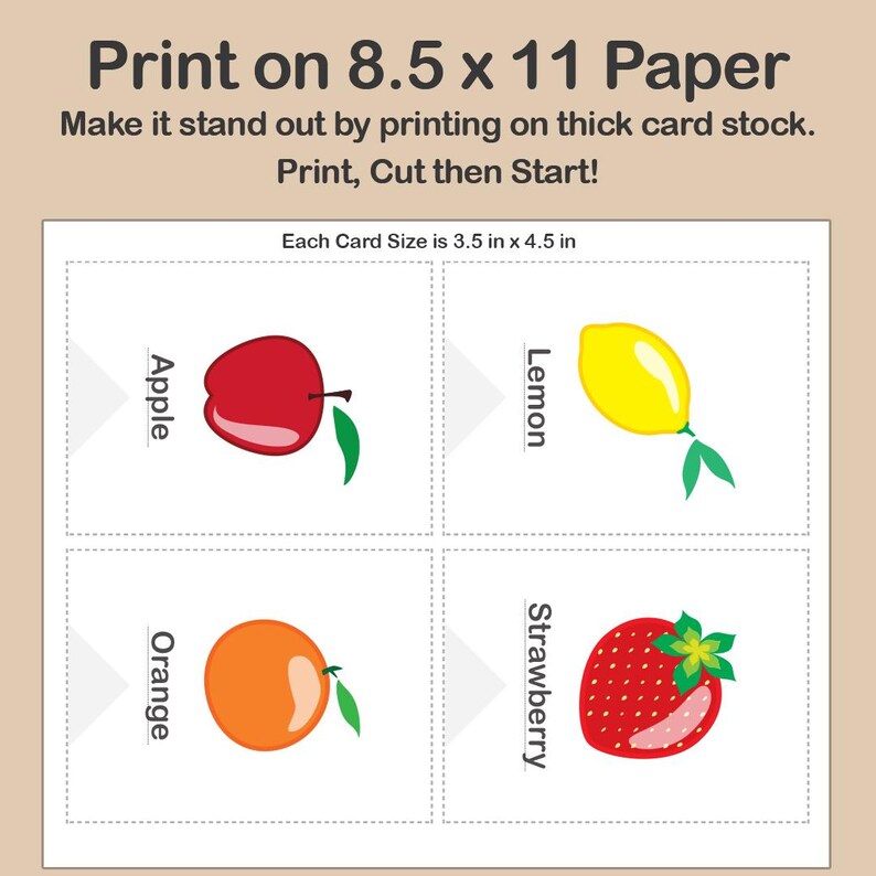 10 Fruit Flash Cards, Geometric Shapes, Preschool, Homeschool ...