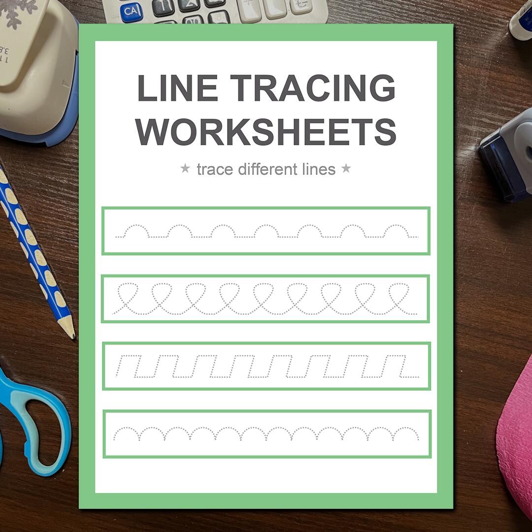 Basic Lines Tracing Worksheet, Tracing Page Worksheet, Preschool ...