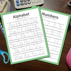 Alphabet Letters & Numbers Tracing Worksheet, Tracing Page Worksheet ...