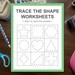 Shapes Tracing Worksheet, Preschool Printable (digital Download) - Etsy