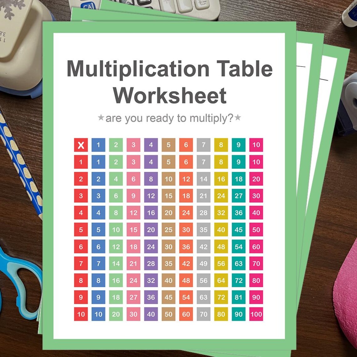 Multiplication Table Worksheet, Homeschool Math (PDF) - Etsy