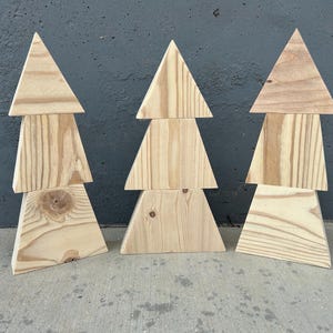 Christmas Tree Wooden DIY Holiday Craft Freestanding Unfinished Shapes ...
