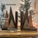 Wooden Mountain Bookends Holiday Winter Freestanding Finished Shapes ...