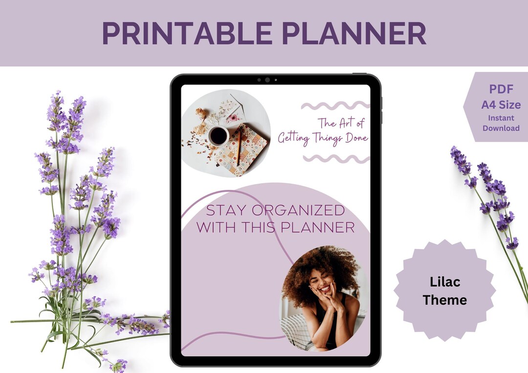 Lilac Printable Planner Bundle, Instant Download, A4 Size - Etsy