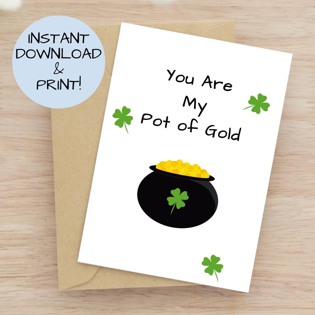 Pot of Gold Card, St Patricks Day Card, You Are My Pot of Gold Card - Etsy