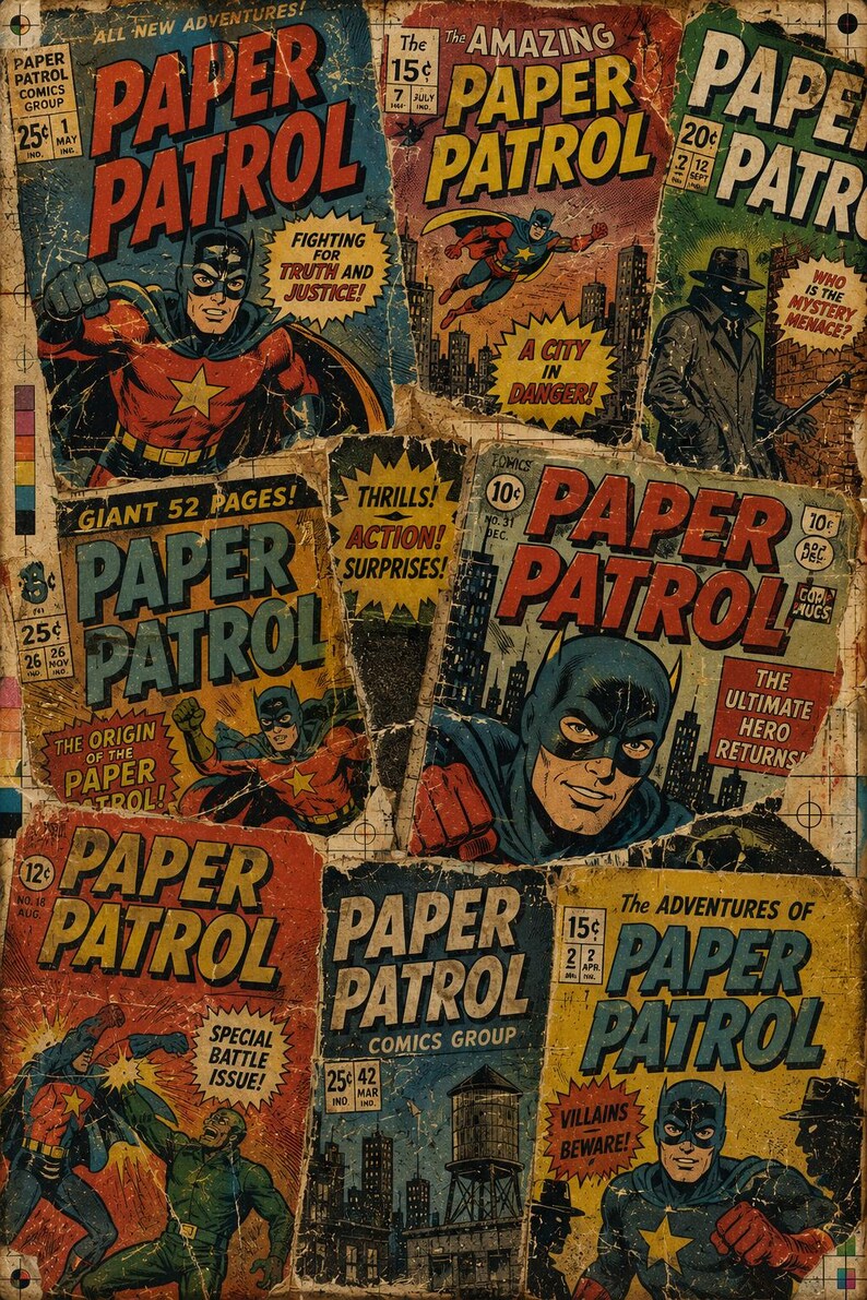 Comic Book Junk Journal Kit Printable | Superhero Ephemera, Vintage ...
