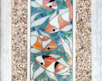 Red Fish Stained Glass Mosaic Wall Panel | Etsy