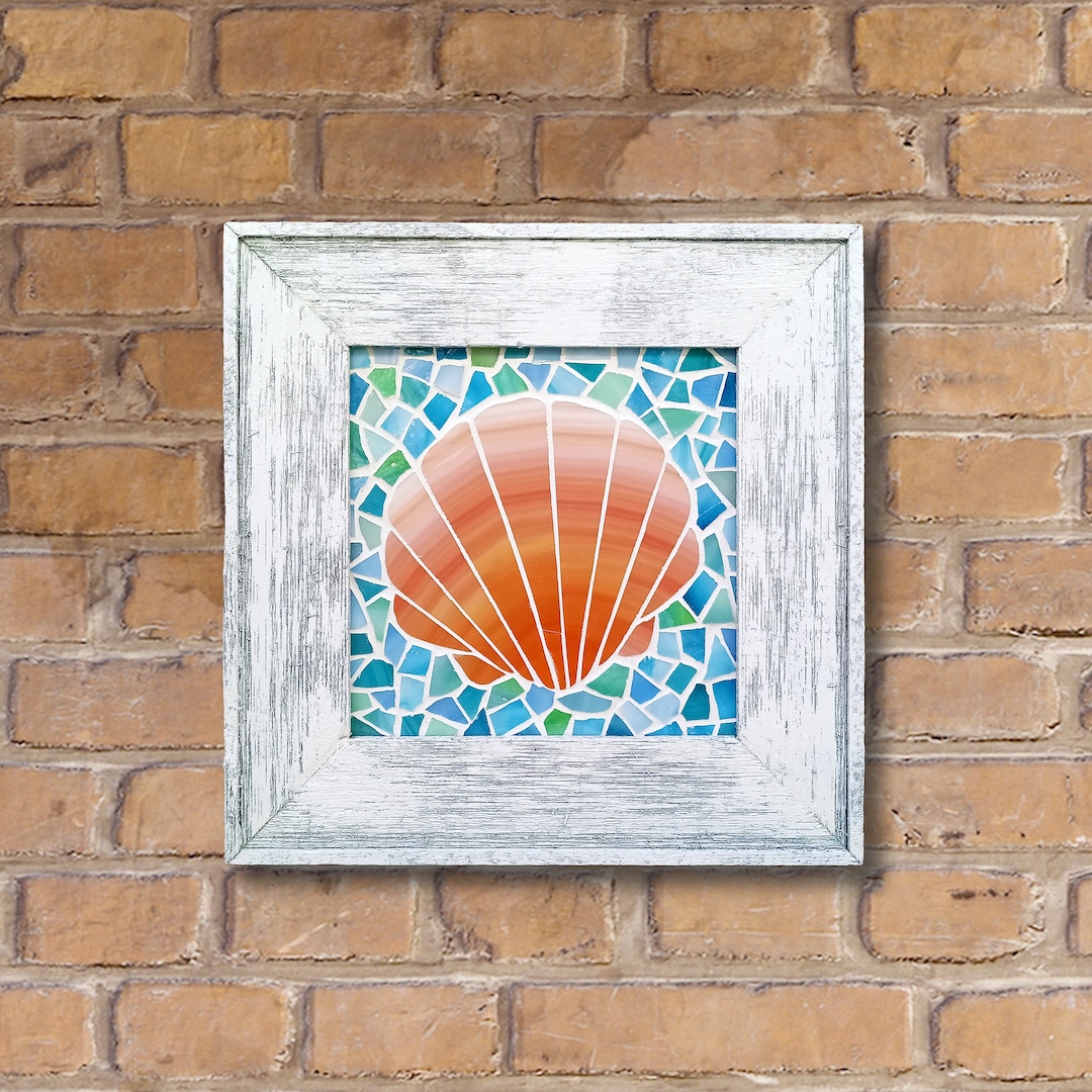 Stained Glass Scallop Seashell Mosaic Wall Tile - Etsy