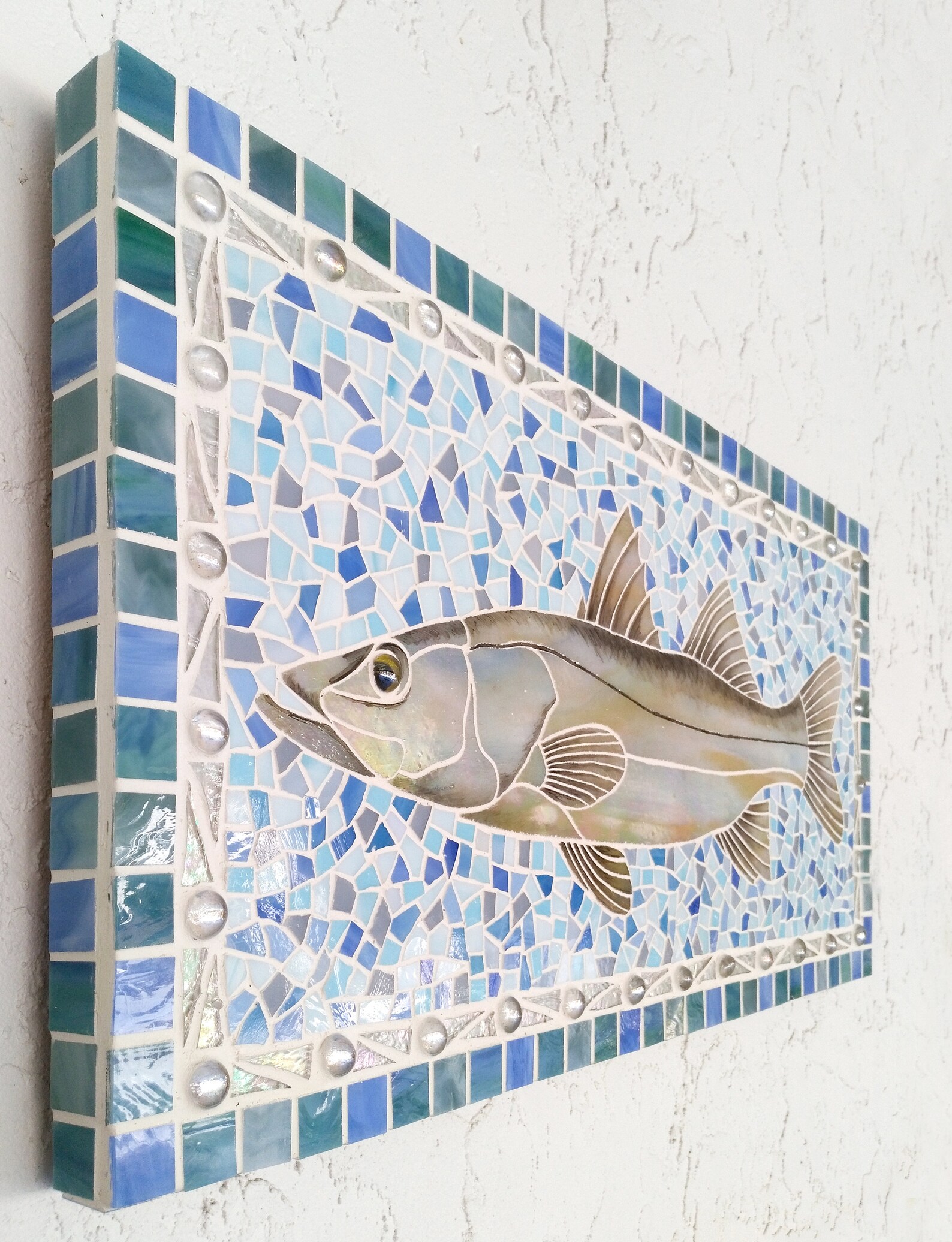 Snook Stained Glass Mosaic Wall Panel - Etsy