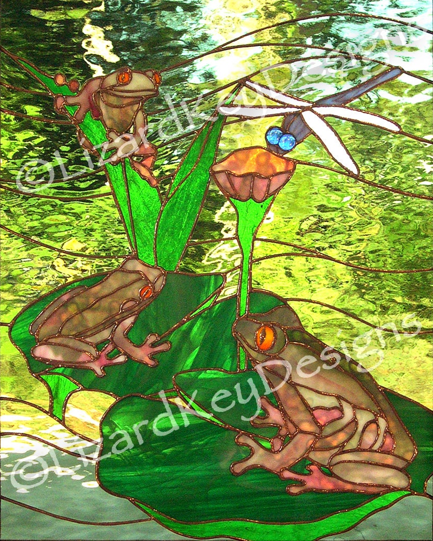 Stained Glass Tree Frog Window - Etsy