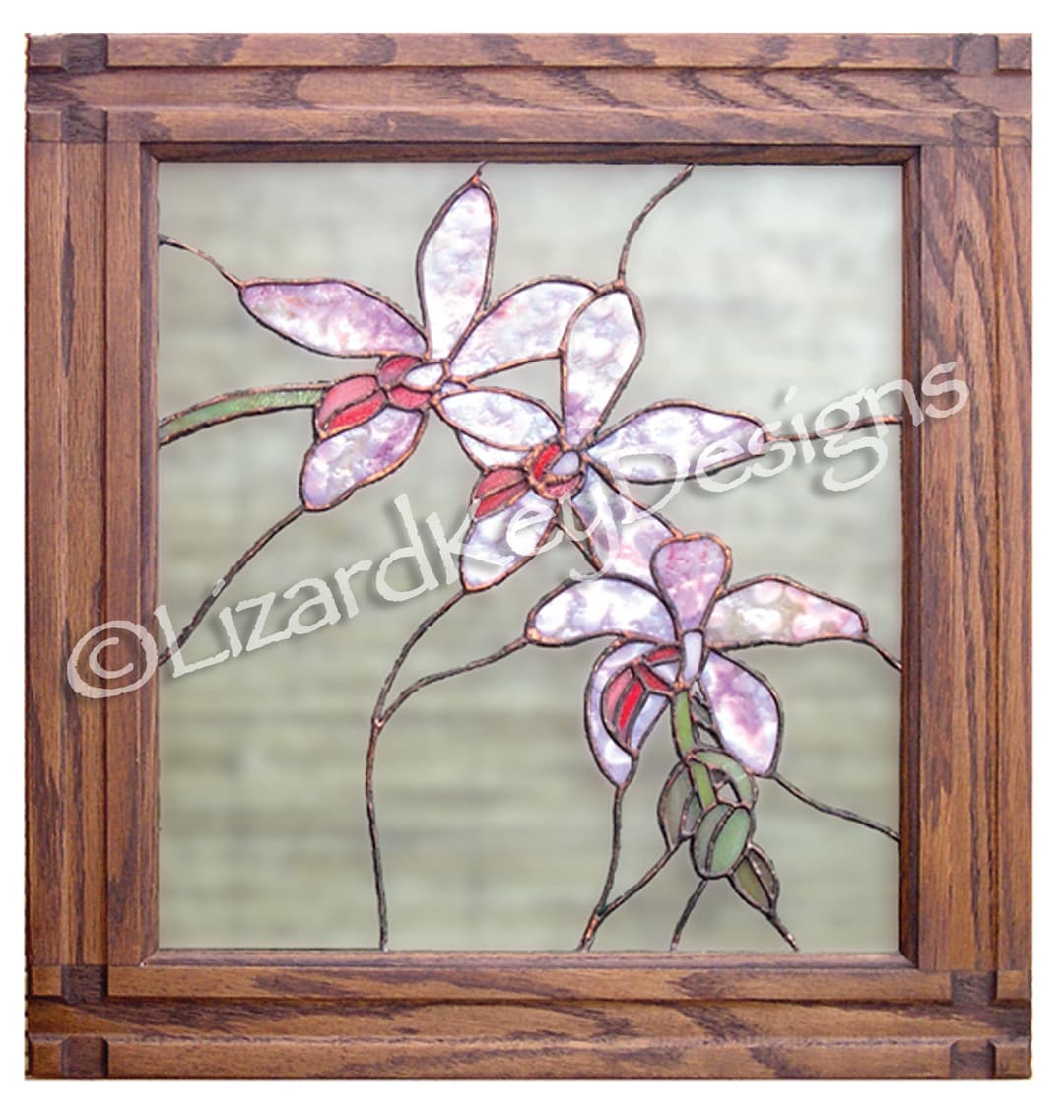 Orchid Stained Glass Wall Panel Made to Order - Etsy