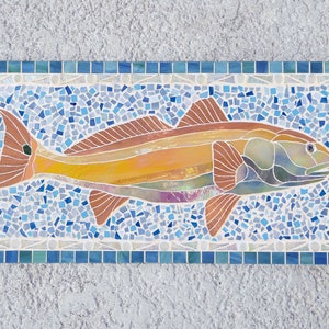 Red Fish Stained Glass Mosaic Wall Panel - Etsy