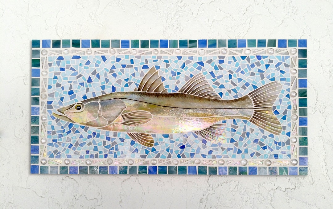 Snook Stained Glass Mosaic Wall Panel - Etsy