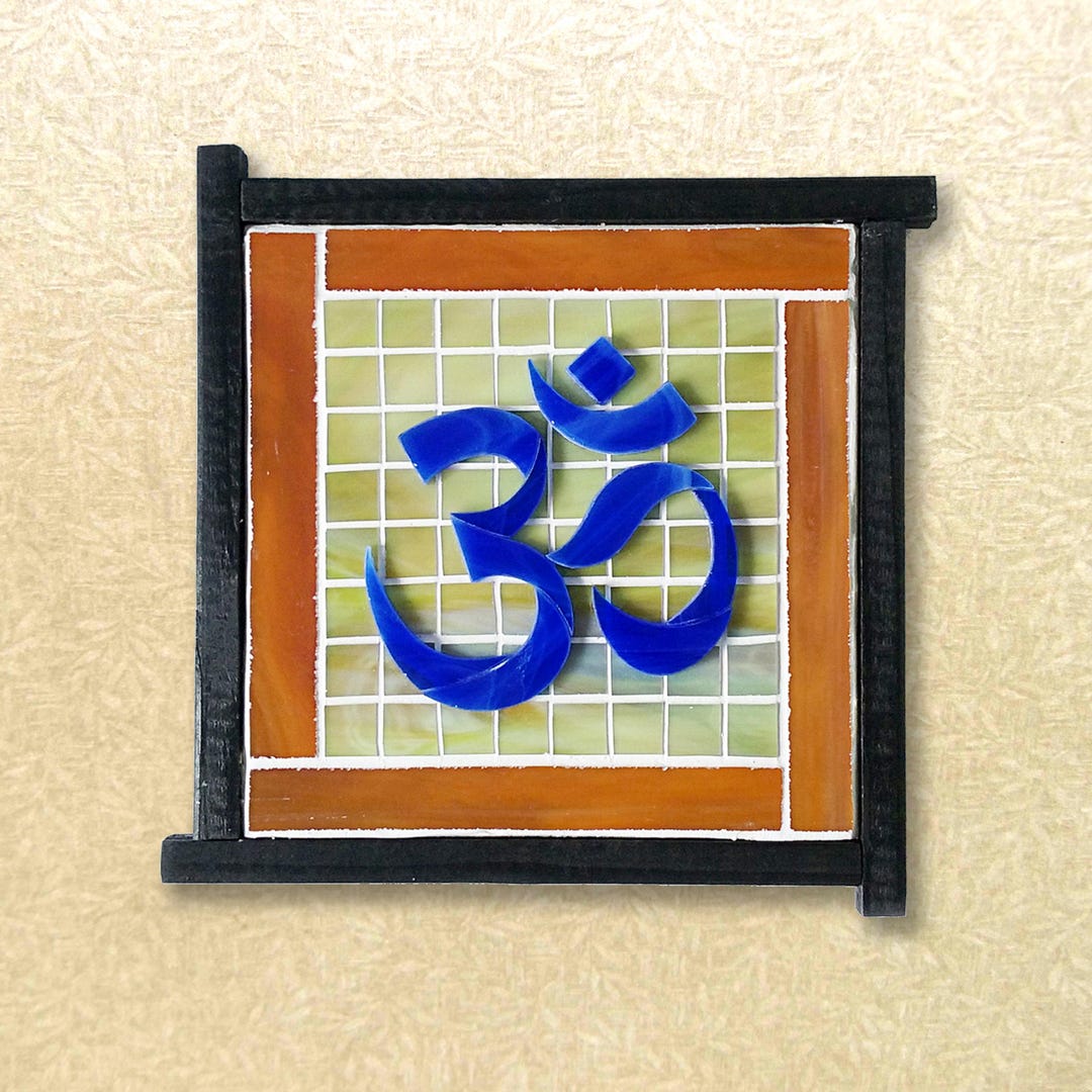 Hindu Om/aum - Stained Glass Mosaic Wall Tile - Etsy