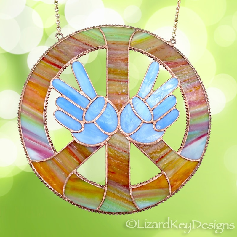 Peace Sign Stained Glass - Etsy