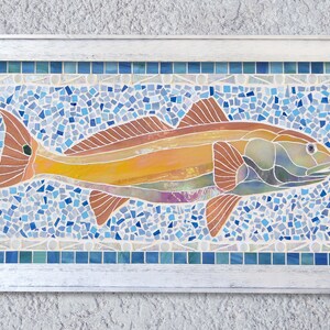 Red Fish Stained Glass Mosaic Wall Panel - Etsy