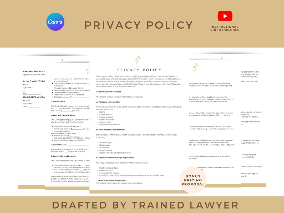 Minimalist Privacy Policy Template, Website Privacy Template, Website ...