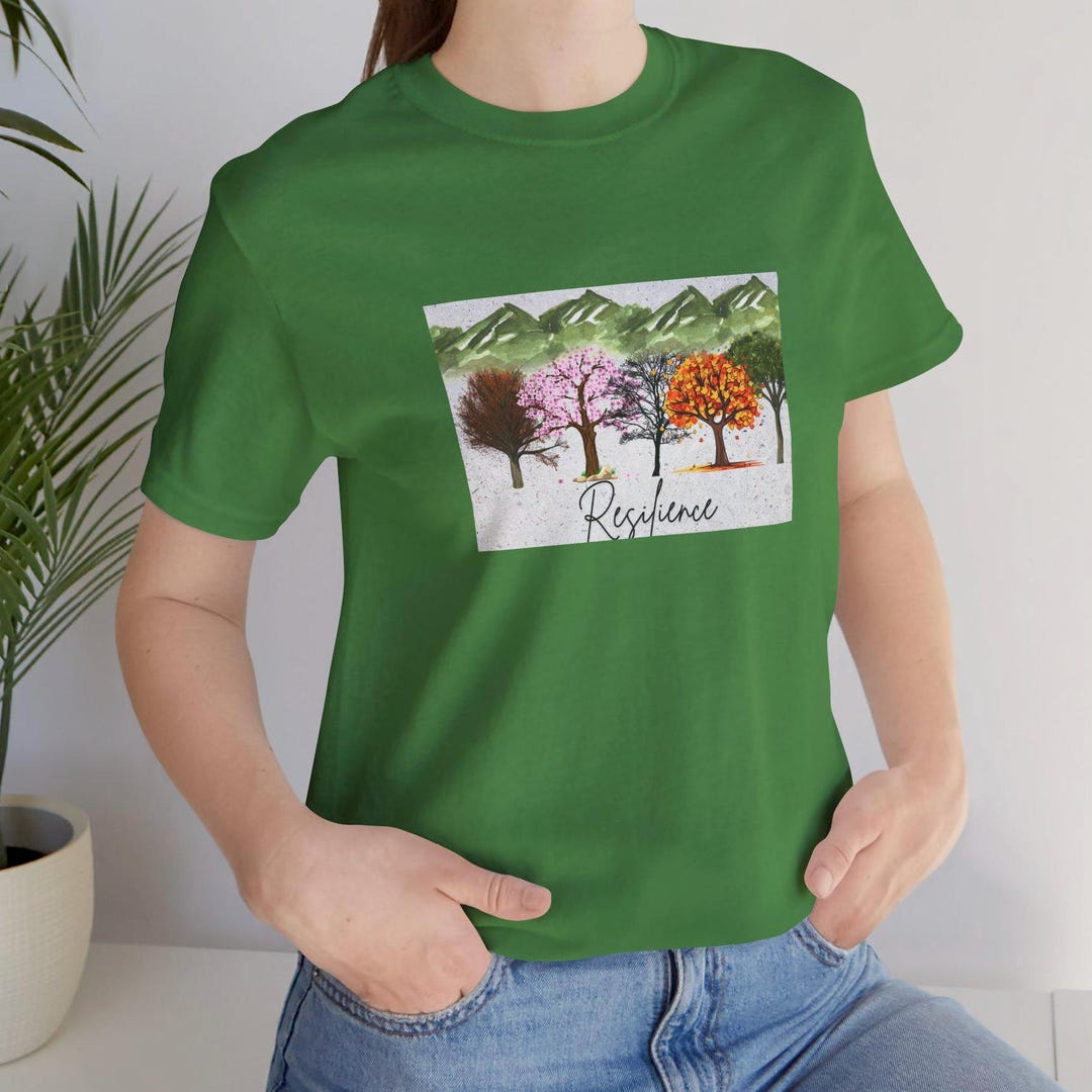 Women's Shirt With a Series of Trees Representing Resilience, Gift for ...