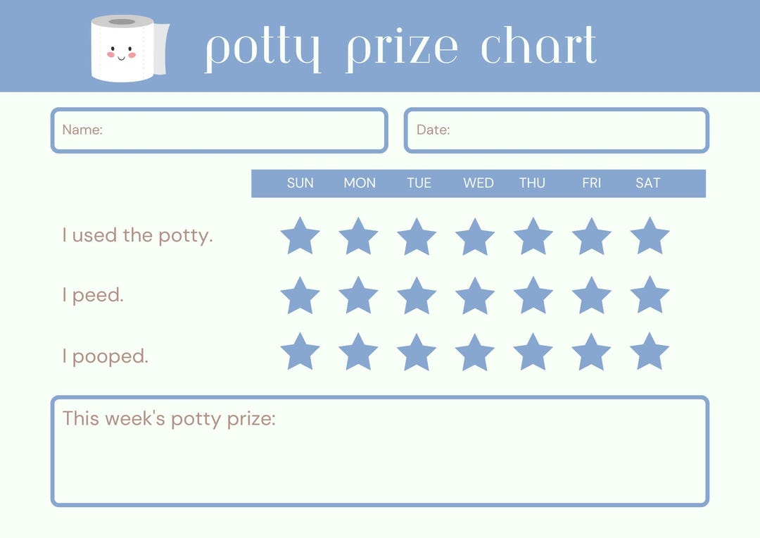 Potty Training Chart- Customizable - Etsy
