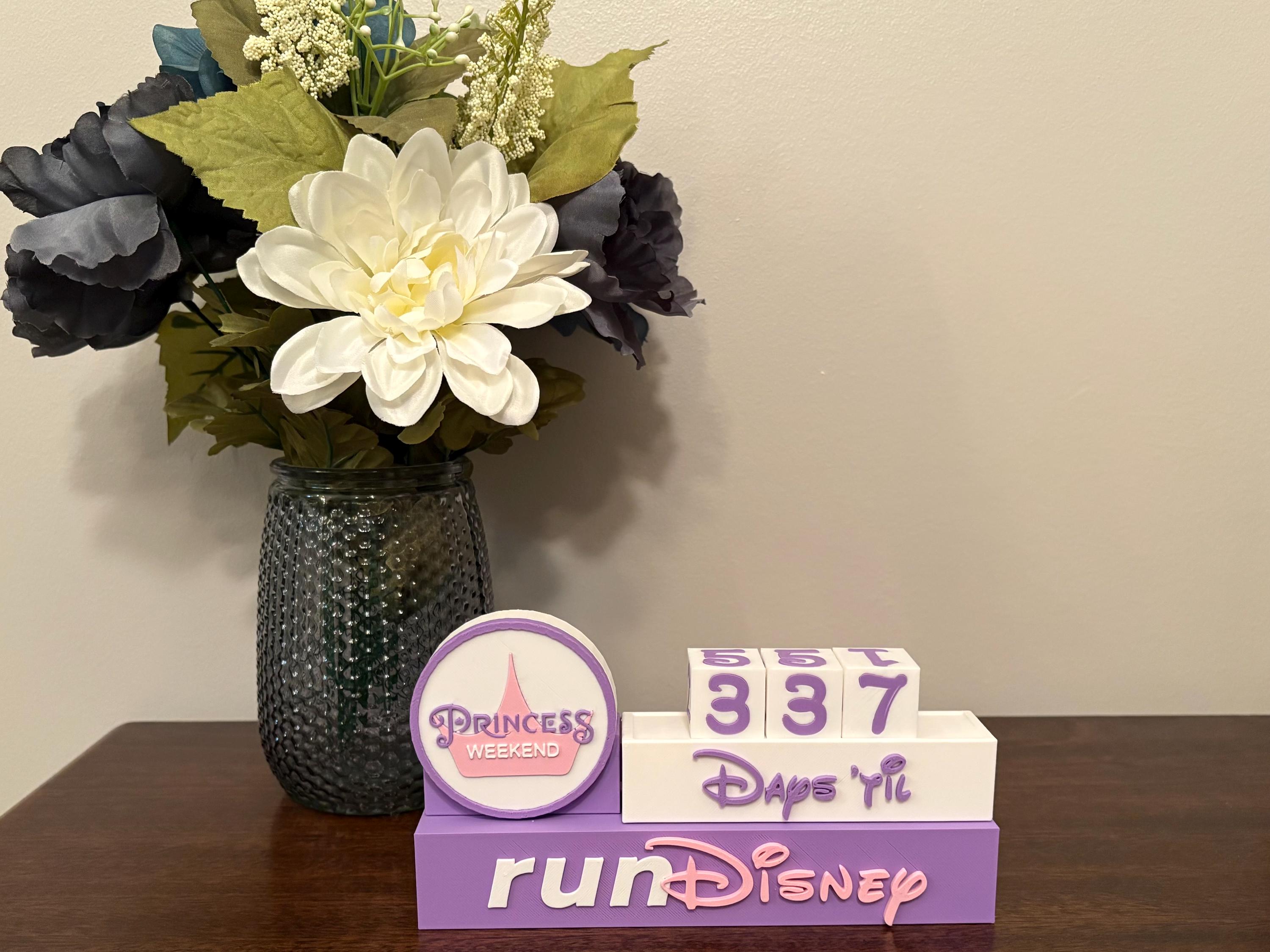 Disney Race Countdown Calendar, Run Disney Countdown Calendar, Disney ...