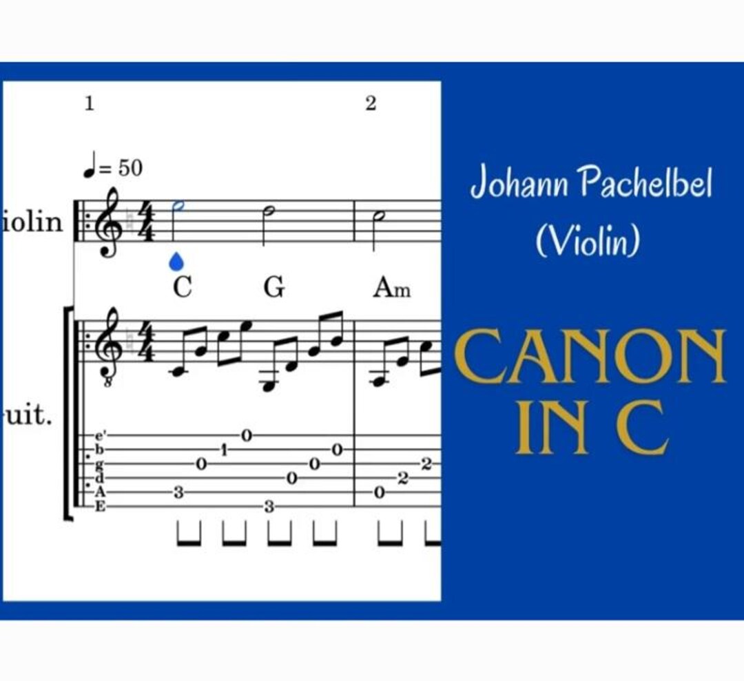 Canon in C - Johann Pachelbel, Violin Chords Lesson Pdf, Jpg, Mp3 ...