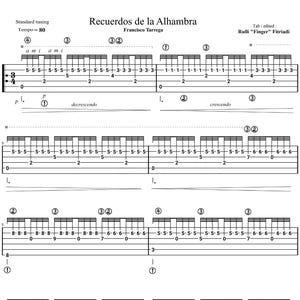 Best Classical Guitar Tabs Recuerdos De La Alhambra by Francisco ...