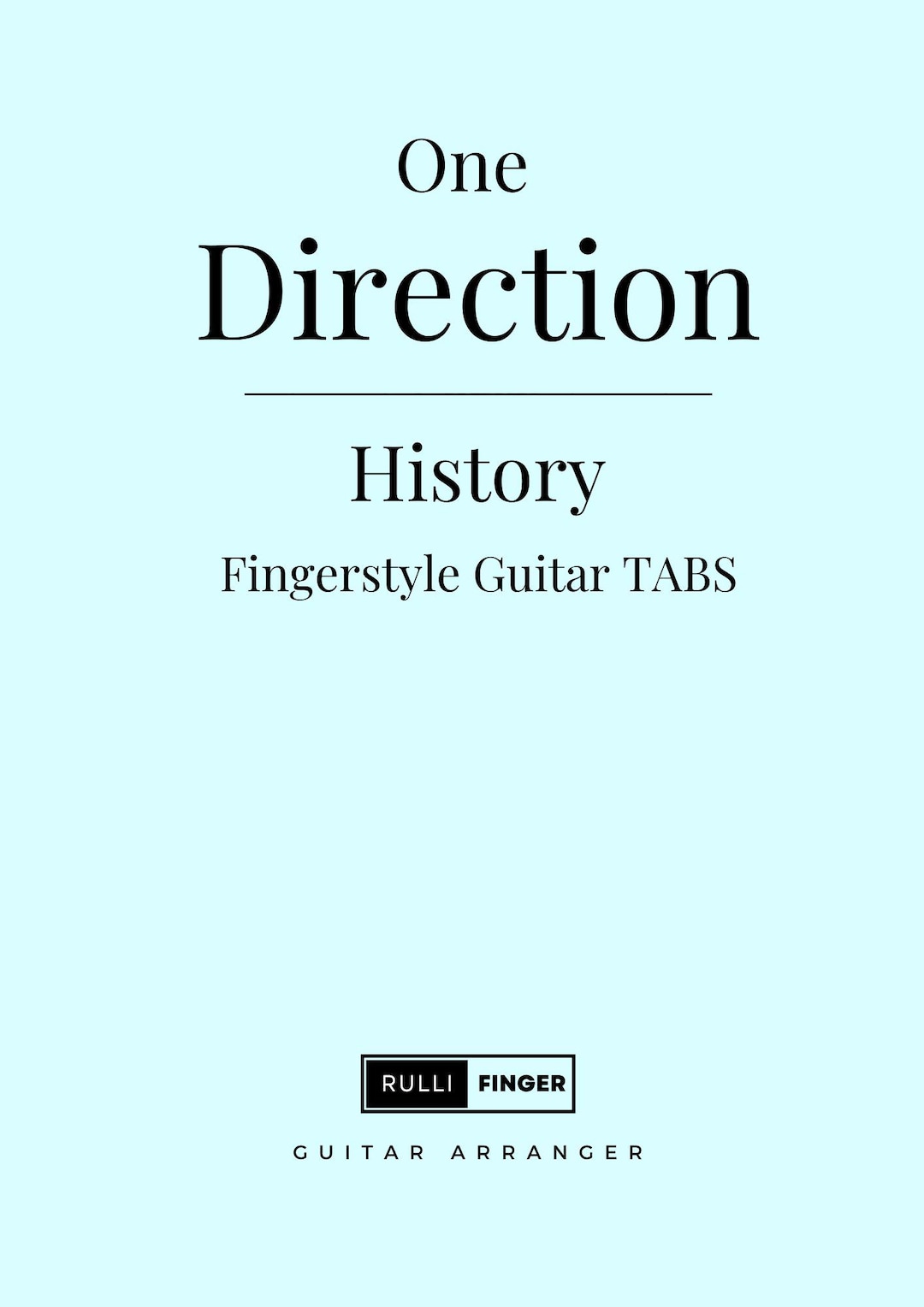 Fingerstyle Guitar History by One Direction TABS Download - Etsy
