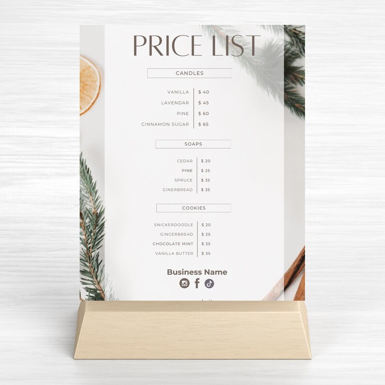 Printable Price List & Payment Sign, QR Code Template, Editable Scan to ...