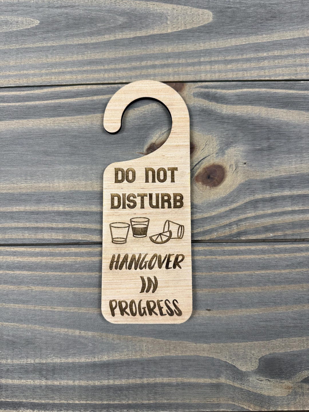 Funny Hangover in Progress Wood Door Hanger: Do Not Disturb Sign - Etsy