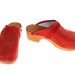 Suede Leather Clogs red | Etsy