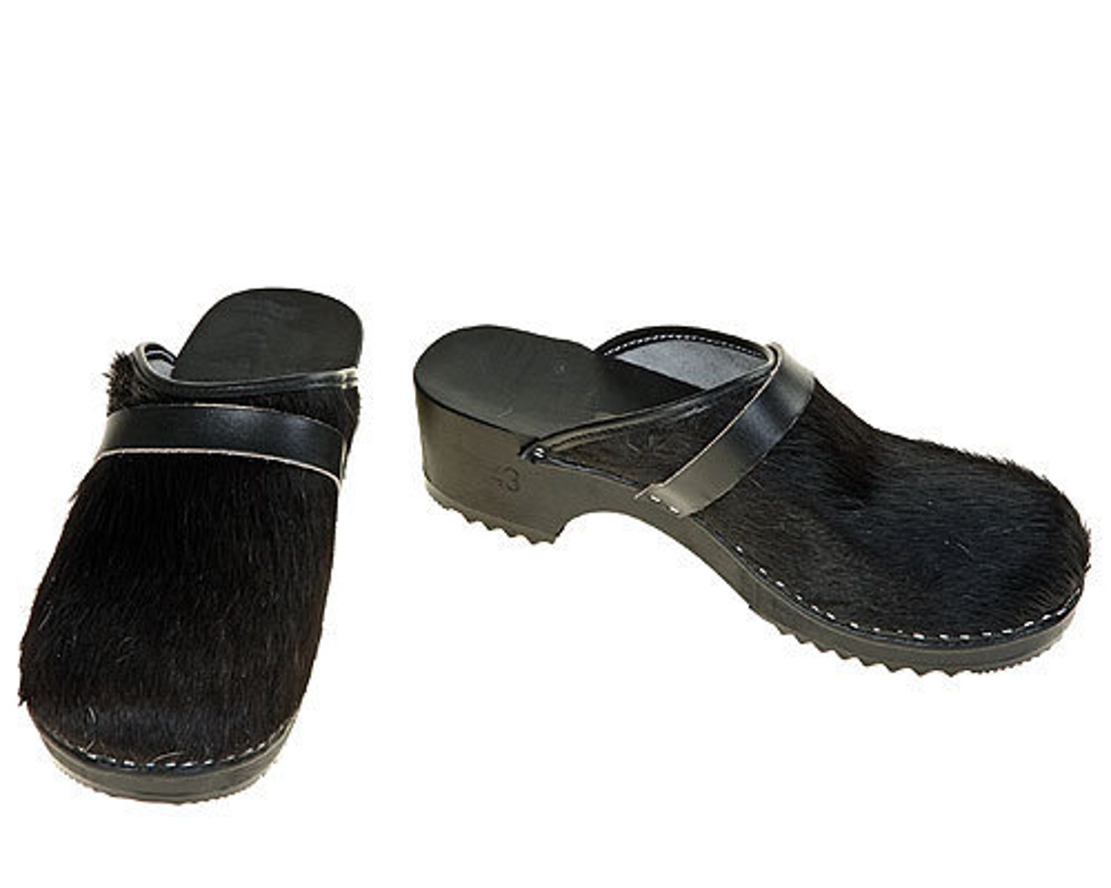 Cowhide Clog Uni Black - Etsy