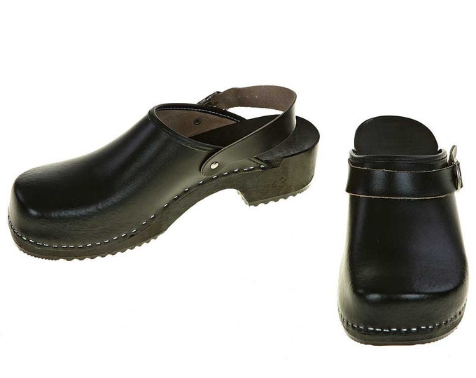 Clogs Black With Turnable Strap - Etsy