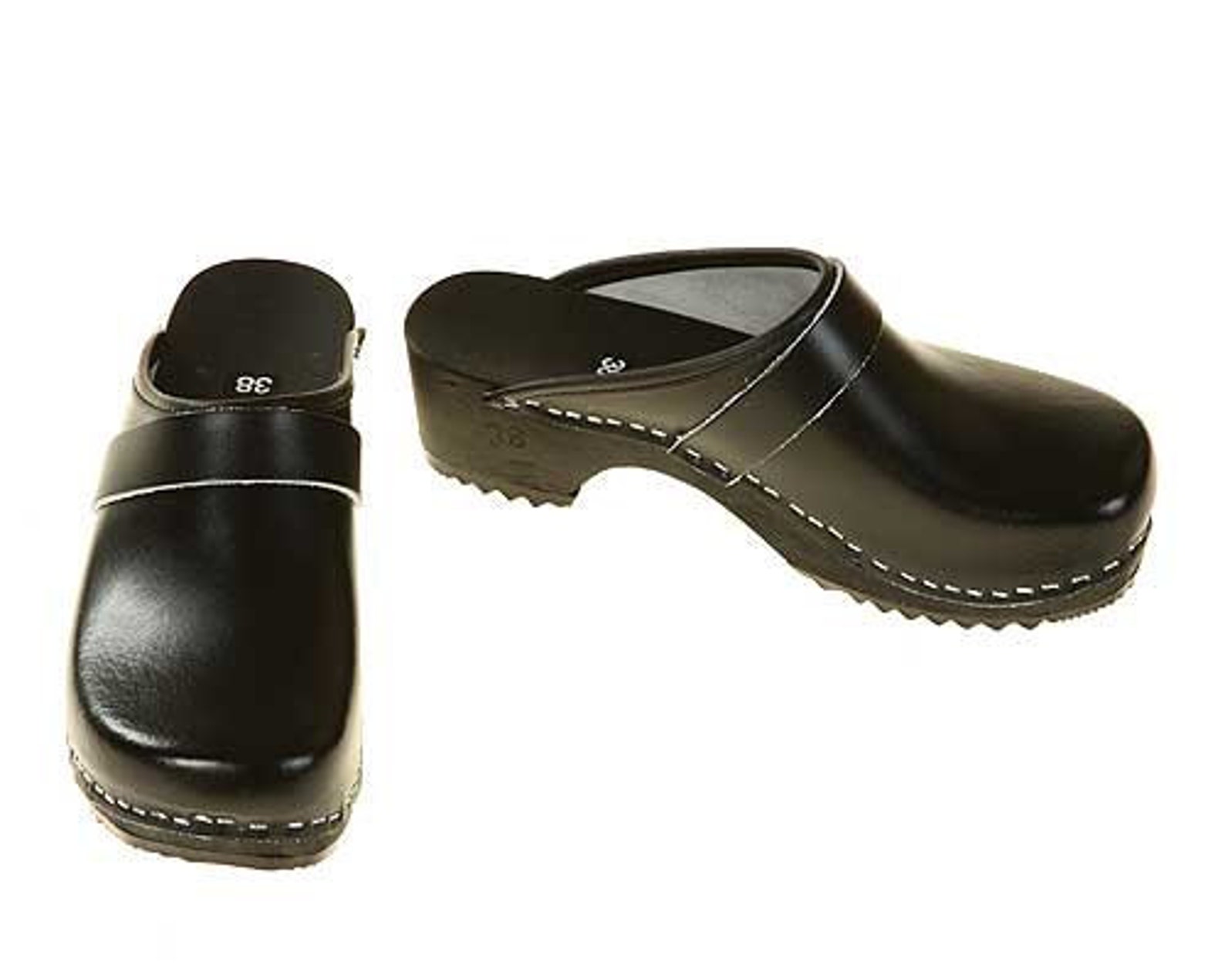 Clogs Black With Black Sole - Etsy Denmark